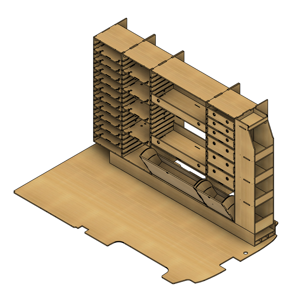 The ultimate wooden van racking built for trades plumbers, electricians ...