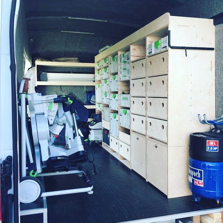 Festool Van Racking Wooden with Drawers | Customisable and Durable ...