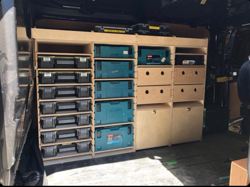 Transporter L1H1 Makita Racking | Stanley Organiser Storage – Custom ...